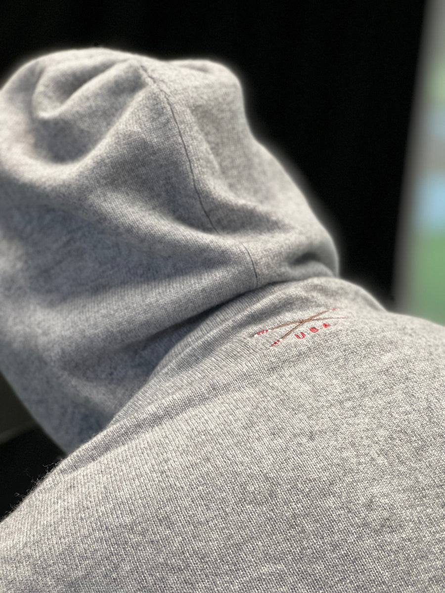 Heather Gray Greyson Cashmere Hoodie – Bubbawhips USA